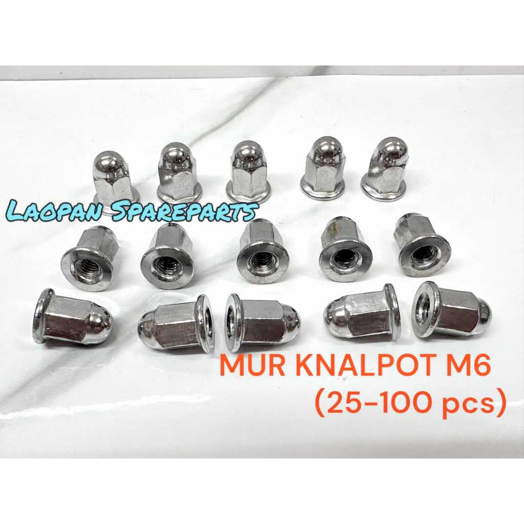 Jual MUR KNALPOT M6 ( 25-100 pcs ) | MUR TOPI FLANGE M6 | BAUT 10 ...