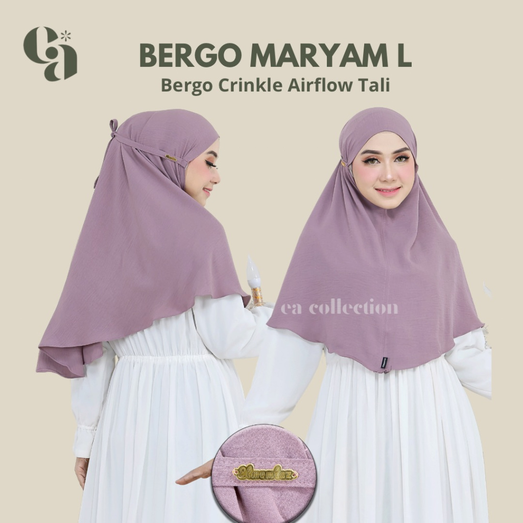 Jual Hijab Instan Bergo Maryam Crinkle Airflow Size L | Shopee Indonesia