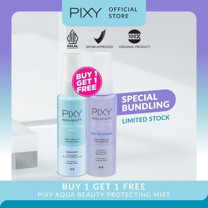 Jual (ISI 2 PCS ) PIXY Aqua Beauty Protecting Mist Spray ∣ Setting spray ∣ 60 ml Face Mist ∣ 100 ...