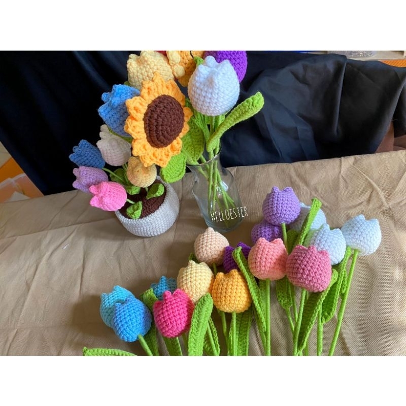 Jual Crochet Tulip Buket / Buket Bunga Rajut Tulip | Shopee Indonesia