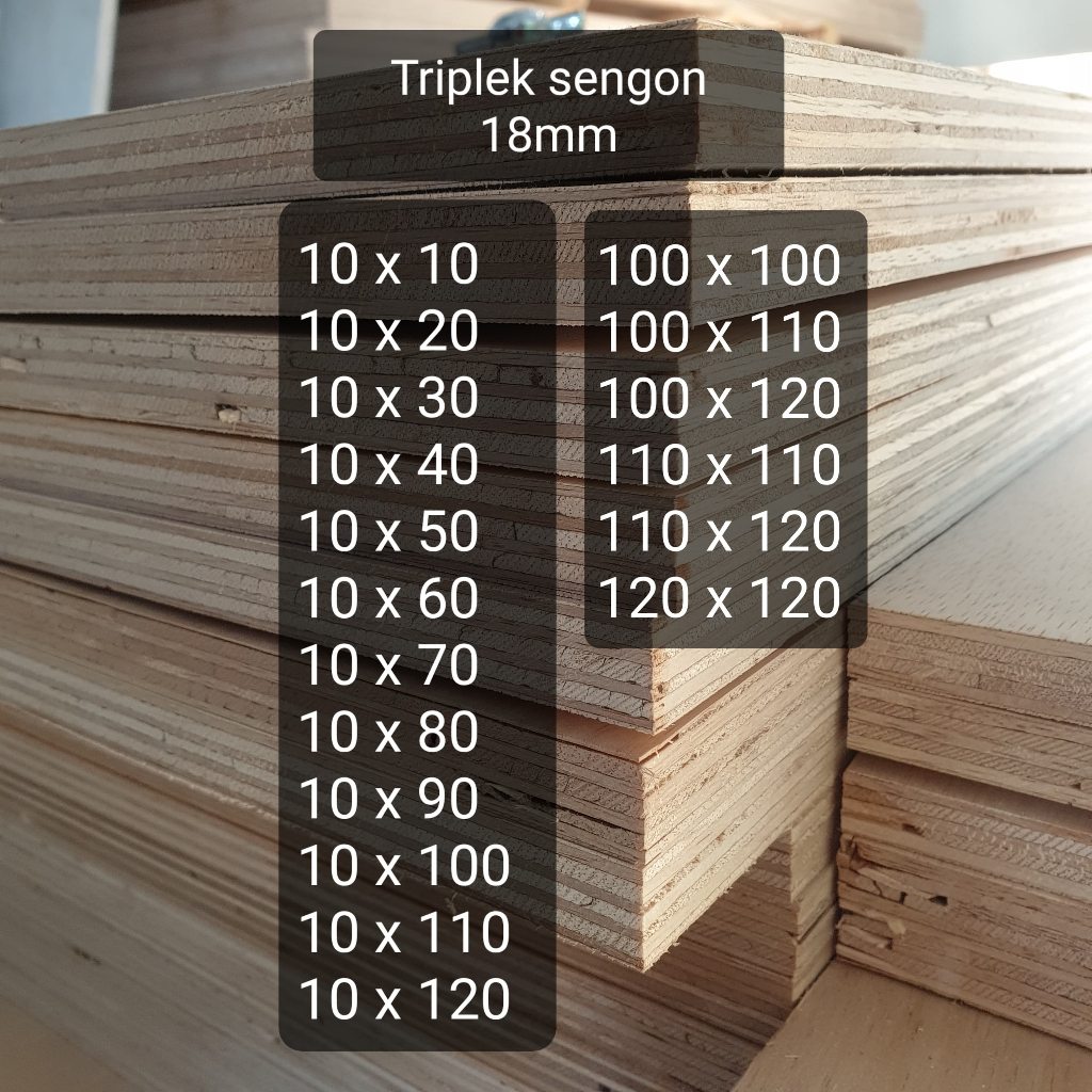 Jual Triplek custom sengon 18mm plywood multiplek hlus 2 sisi | Shopee ...