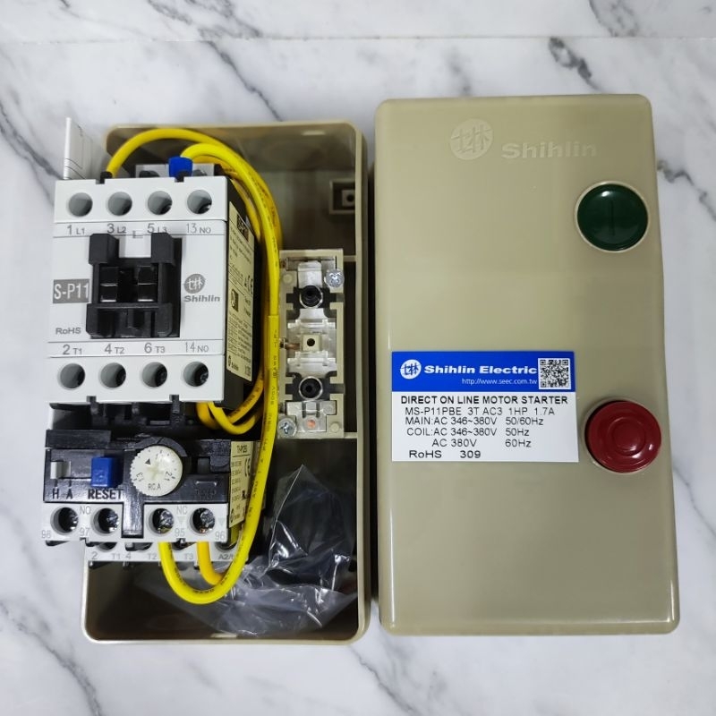 Jual DOL Starter MS-P11PBE 1,7-11A 3P 380V Magnetic Switch SHIHLIN ELECTRIC | Shopee Indonesia