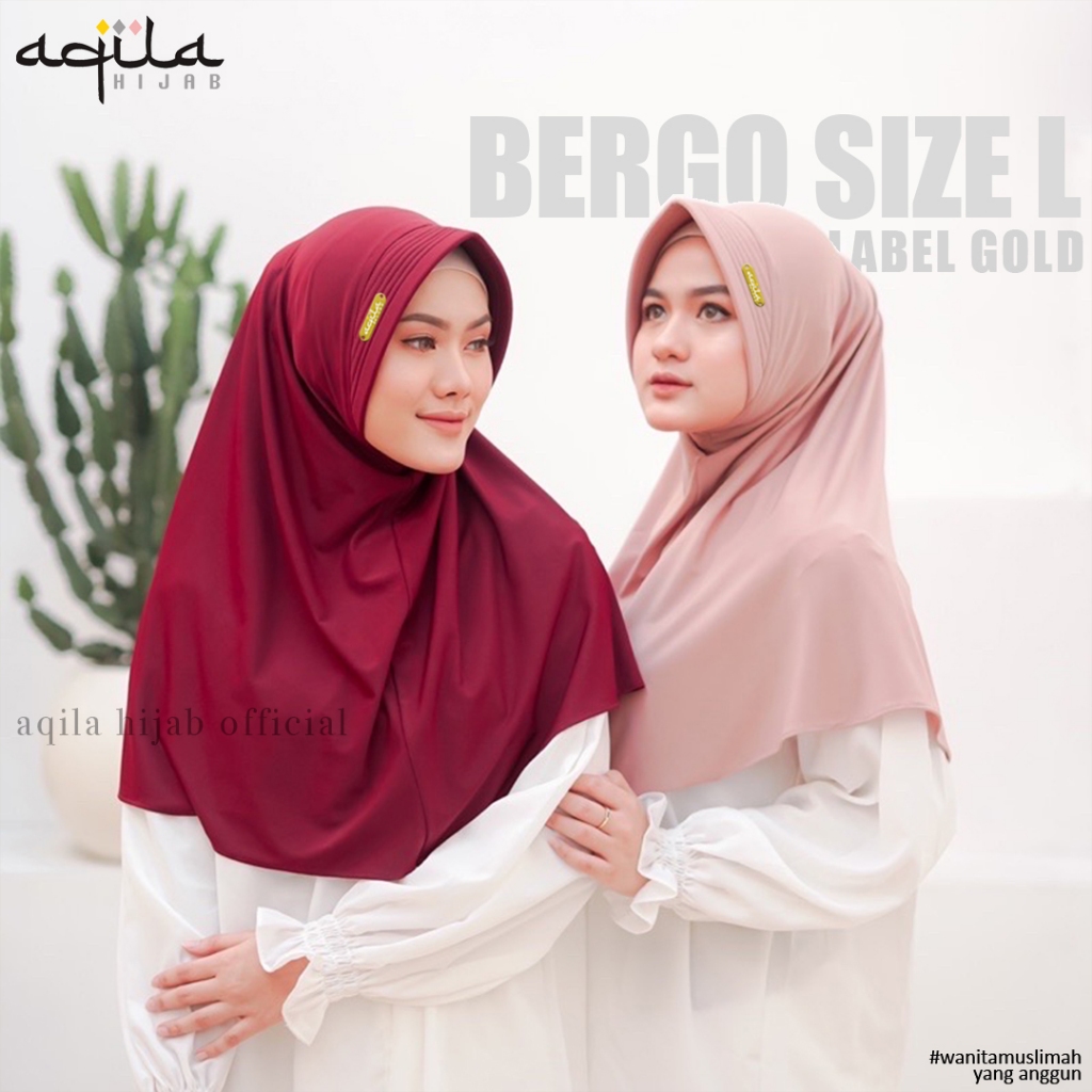 Jual Jilbab Instan Bergo Hamidah Size L Label Gold Bahan Jersey Premium | Shopee Indonesia