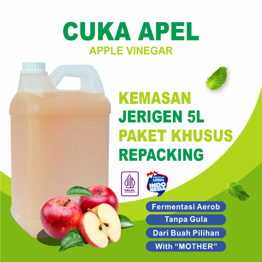 Jual Cuka Apel Murni Kemasan 5 Liter | Shopee Indonesia
