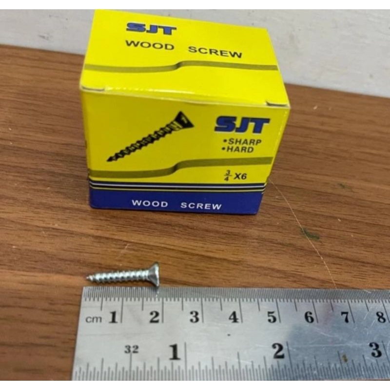 Jual sekrup kayu bunga 3/4 x 6 SJT Wood screw skrup baut cacing worm ...