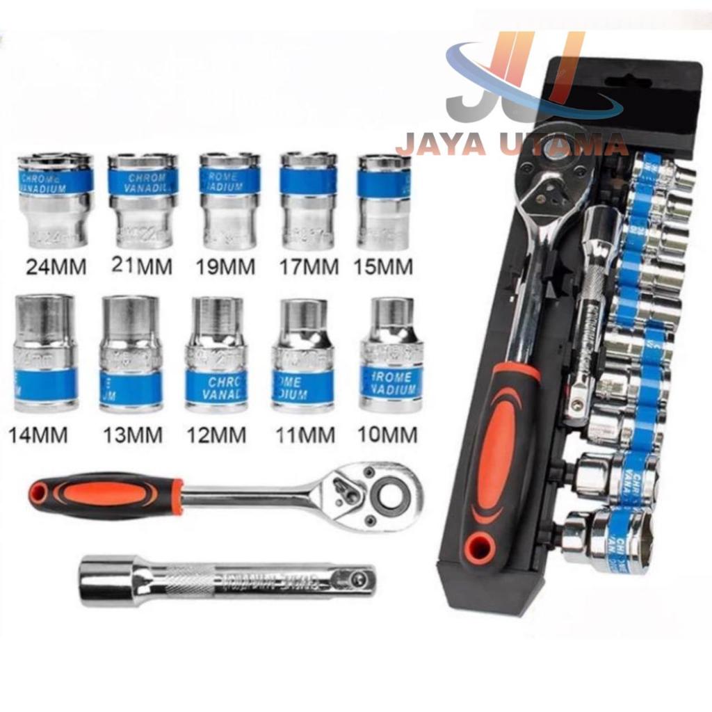 Jual Kunci Sock Shock Set 1/2 Inch 12 Pcs Mata Sock 1/2 Inch Soket set ...