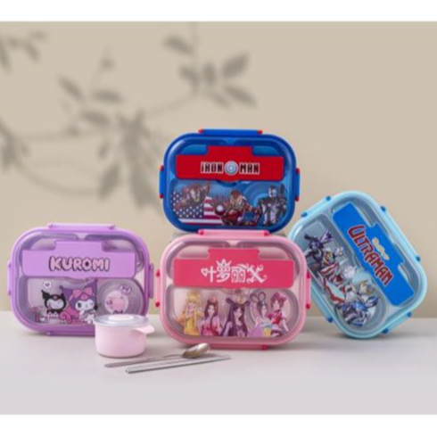 Jual Lunch Box Stainless Kotak Makan Kotak Bekal Anak karakter Kuromi ...