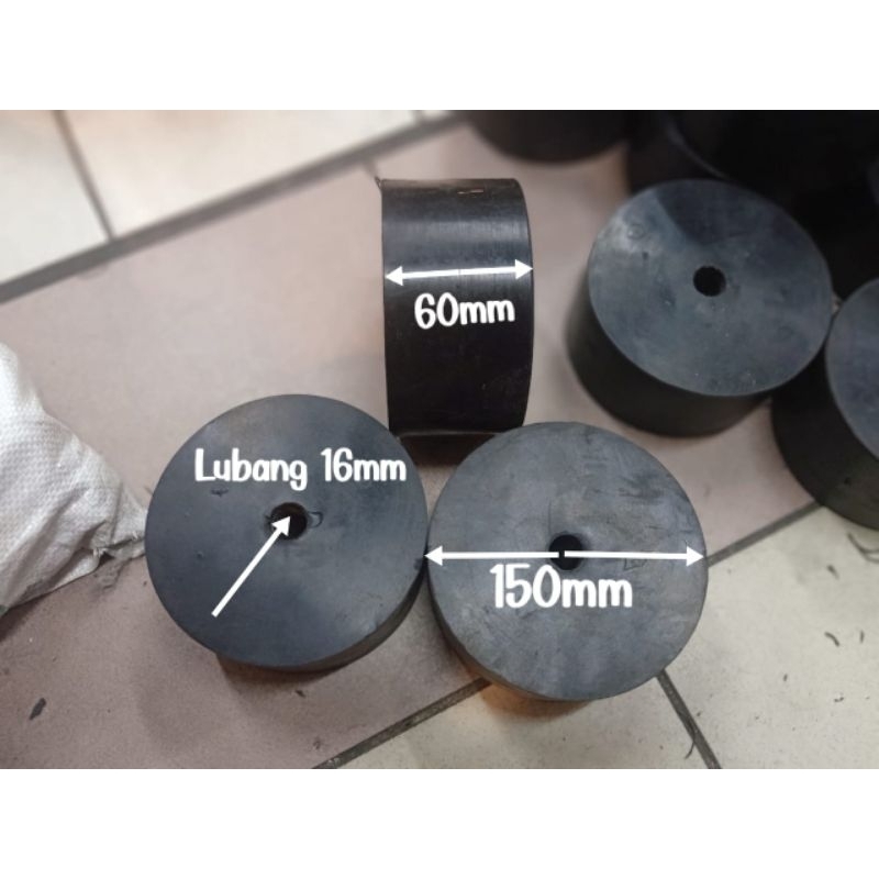 Jual Karet Kabin 150 x 60 lubang 16 mm alas ganjlean/peredam getaran ...