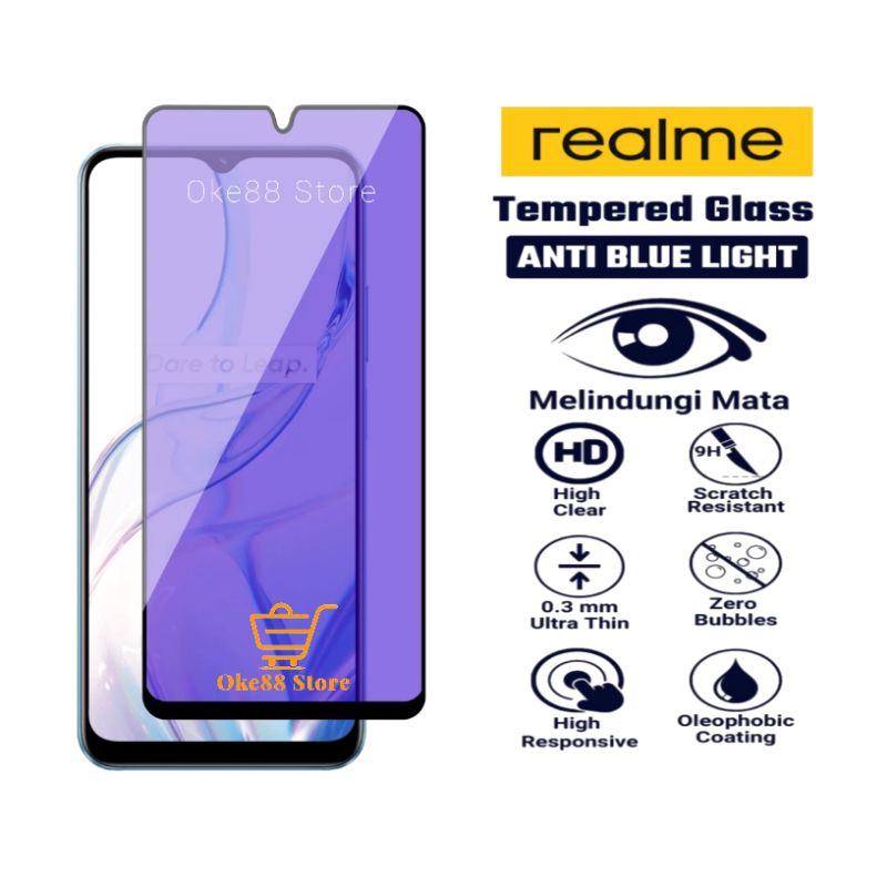 Jual Tempered Glass Anti Blue Light Realme Note 50 60 Anti Gores Kaca Anti Radiasi Full Layar ...