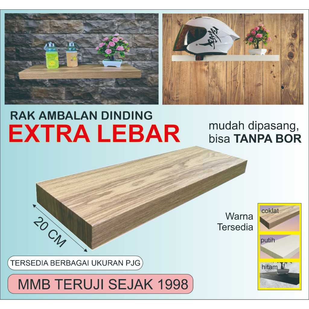 Jual RAK AMBALAN MELAYANG RAK AMBALAN EXTRA LEBAR LEBAR 20CM PREMIUM ...