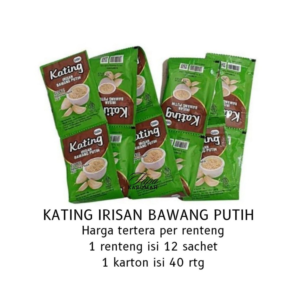 Jual Kating Irisan Bawang Putih 12x6g || Kating Bawang Putih Bubuk ...