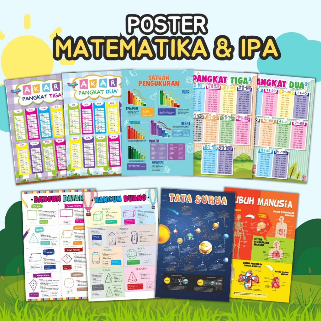 Jual Kawan Pustaka - Poster Matematika & IPA - A4 Laminating ...