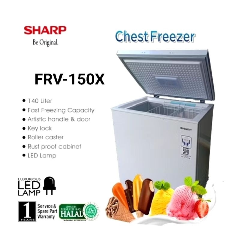 Jual SHARP FRV 150X CHEST FREEZER BOX 140 LITER LAMPU | Shopee Indonesia