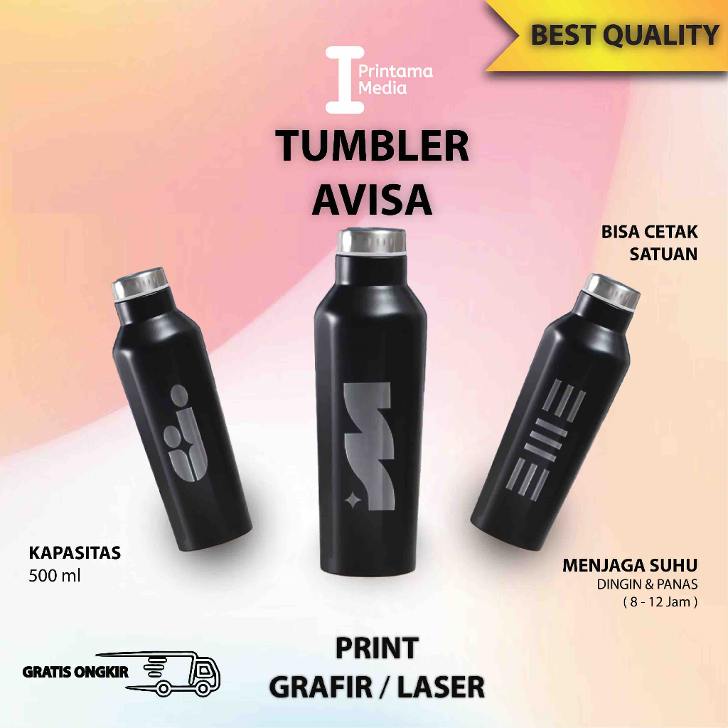 Jual Cetak Custom Laser Grafir Tumbler Avisa Termos Stainless Steel Dua ...