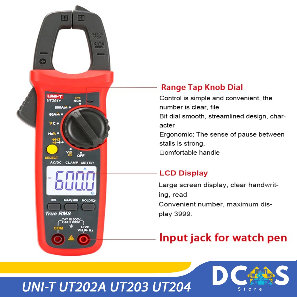 Jual Uni-T UT202A+ UT203+ UT204+ Digital Clamp Meter Multimeter Tang Amper | Shopee Indonesia