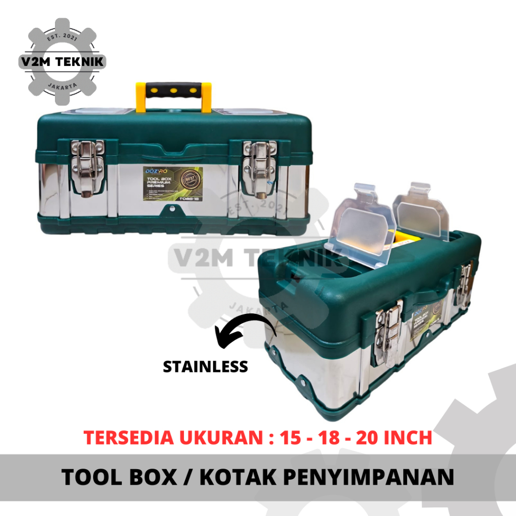 Jual Tool Box Besar 15 Inch 18 Inch 20 Inch BESI STAINLESS / Kotak ...