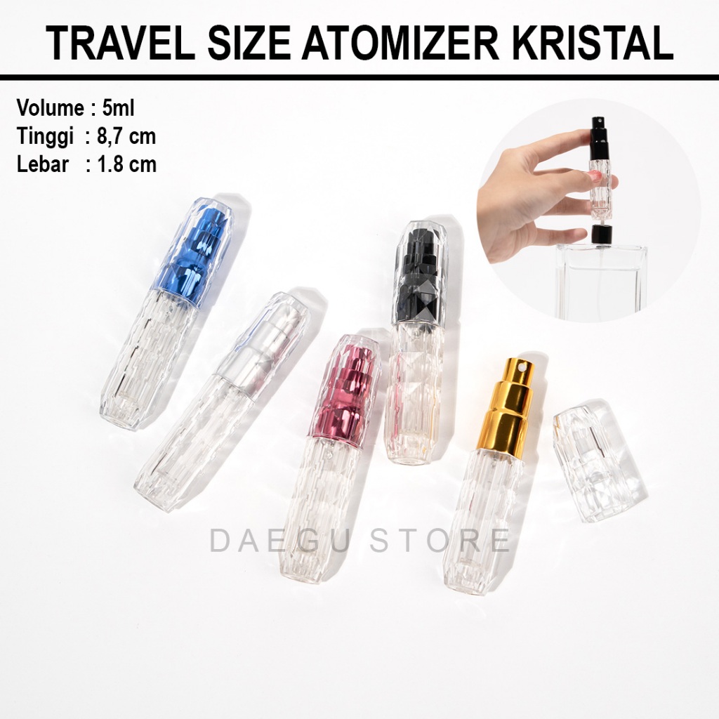 Jual Botol Parfum Mini 5ml Atomizer Kristal Fancy Bottom Filling / Di ...