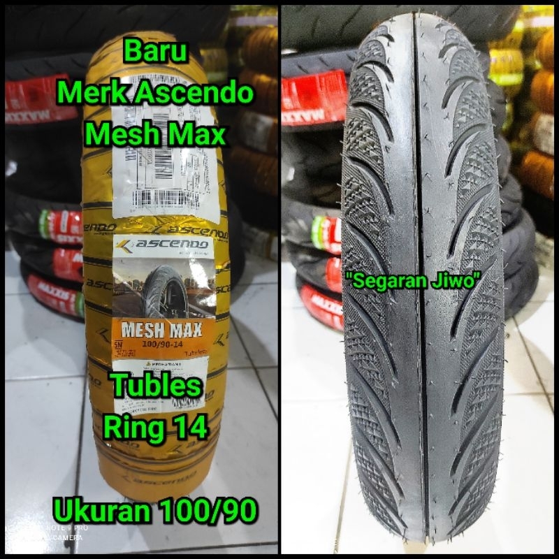 Jual Ban tubles matic Ring 14 Ukuran 100/90 merk Ascendo mesh max Ban ...