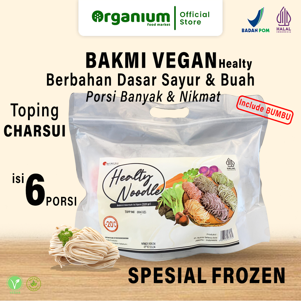 Jual Healthy Noodle ORGANIUM Mie Sehat, Bakmi Healthy Toping Char Siu vegan Jamur Frozen - 6 ...
