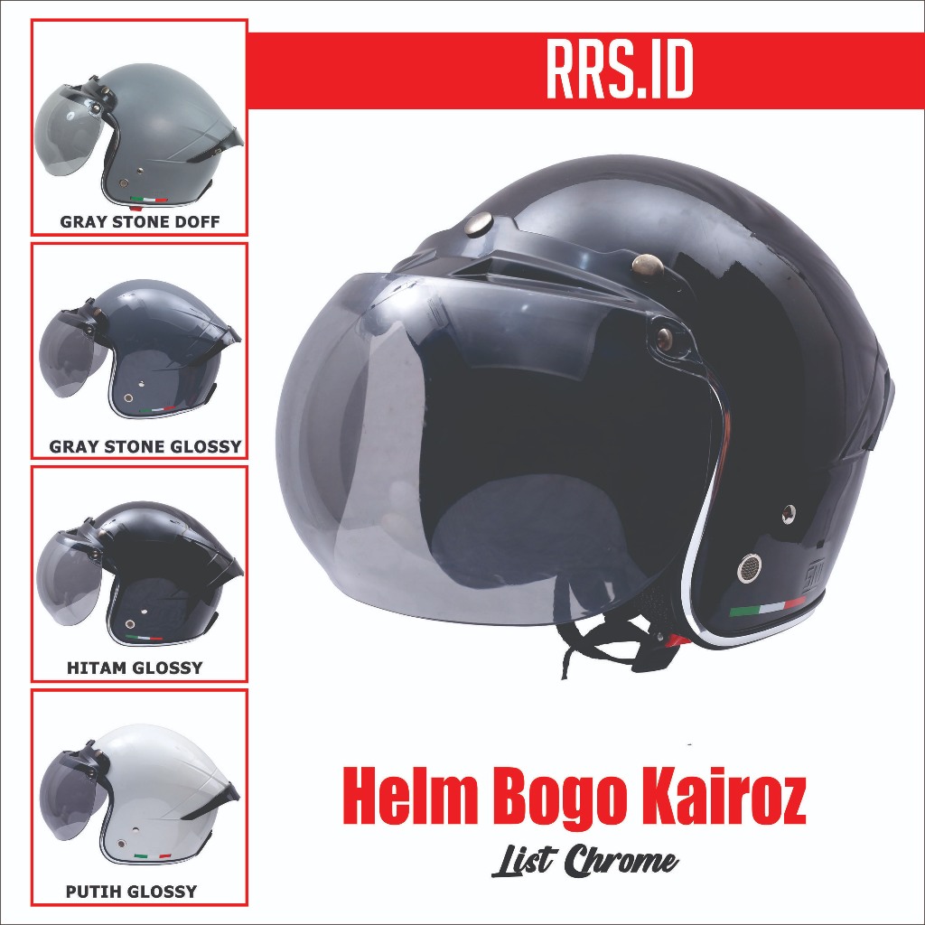 Jual Helm Bogo Kairoz List Chrome Kaca Cembung | Shopee Indonesia