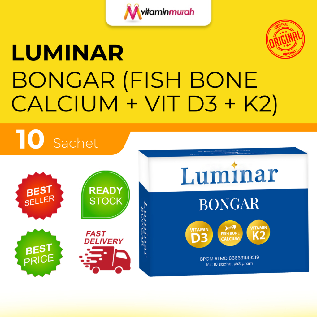 Jual LUMINAR BONGAR VITAMIN D3 FISH BONE CALCIUM PLUS VITAMIN K2 1 BOX ...