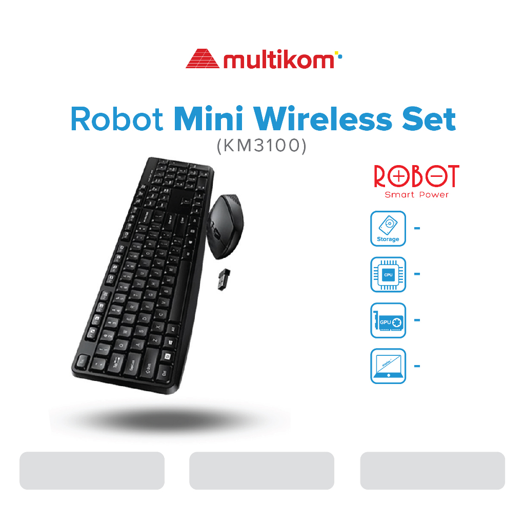 Jual ROBOT Portable Mini Wireless Set Combo Keyboard and Mouse KM3100 ...
