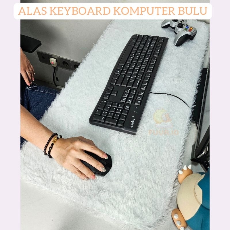Jual ALAS KEYBOARD KOMPUTER/DESKPAD/MOUSEPAD BULU AESTHETIC PREMIUM ...