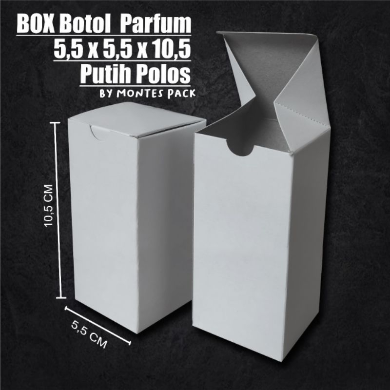 Jual Box Botol parfum 50ml Chluoe / Byredo / hertic putih polos / 5,5x5 ...