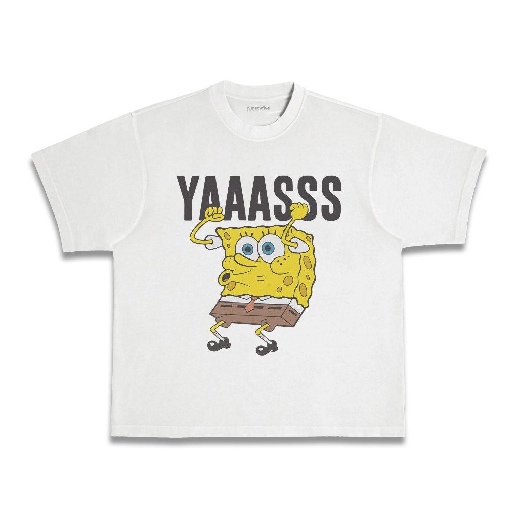 Jual Boxy Tee SpongeBob SquarePants Yasss Cheer Oversized T Shirt ...