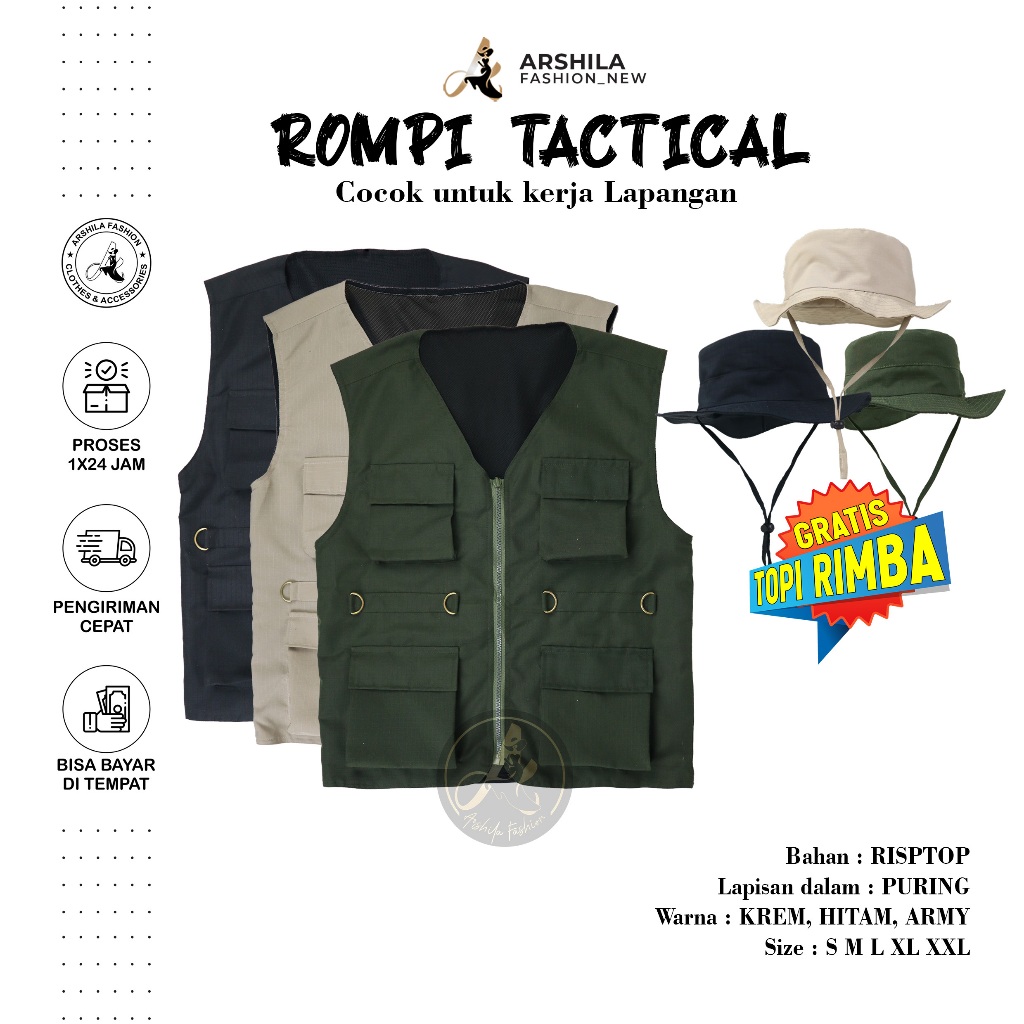 Jual Rompi Lapangan CARGO Dewasa GUNUNG VEST Dewasa Empat saku Free ...