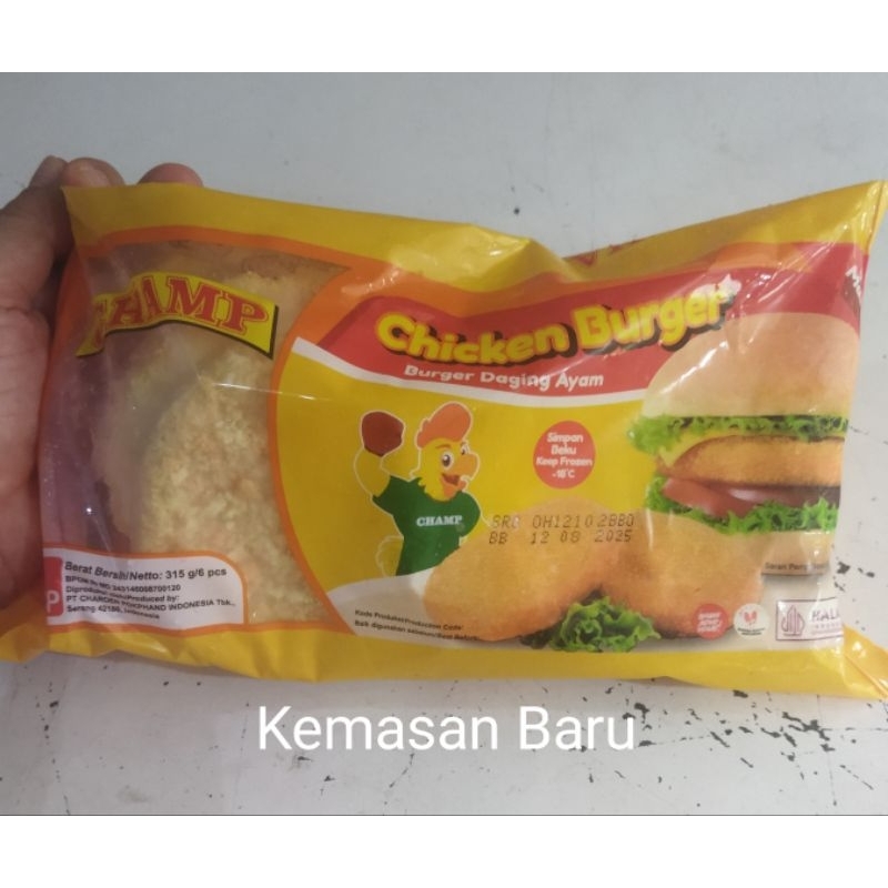 Jual Chicken Burger Champ isi 6 pcs | Shopee Indonesia