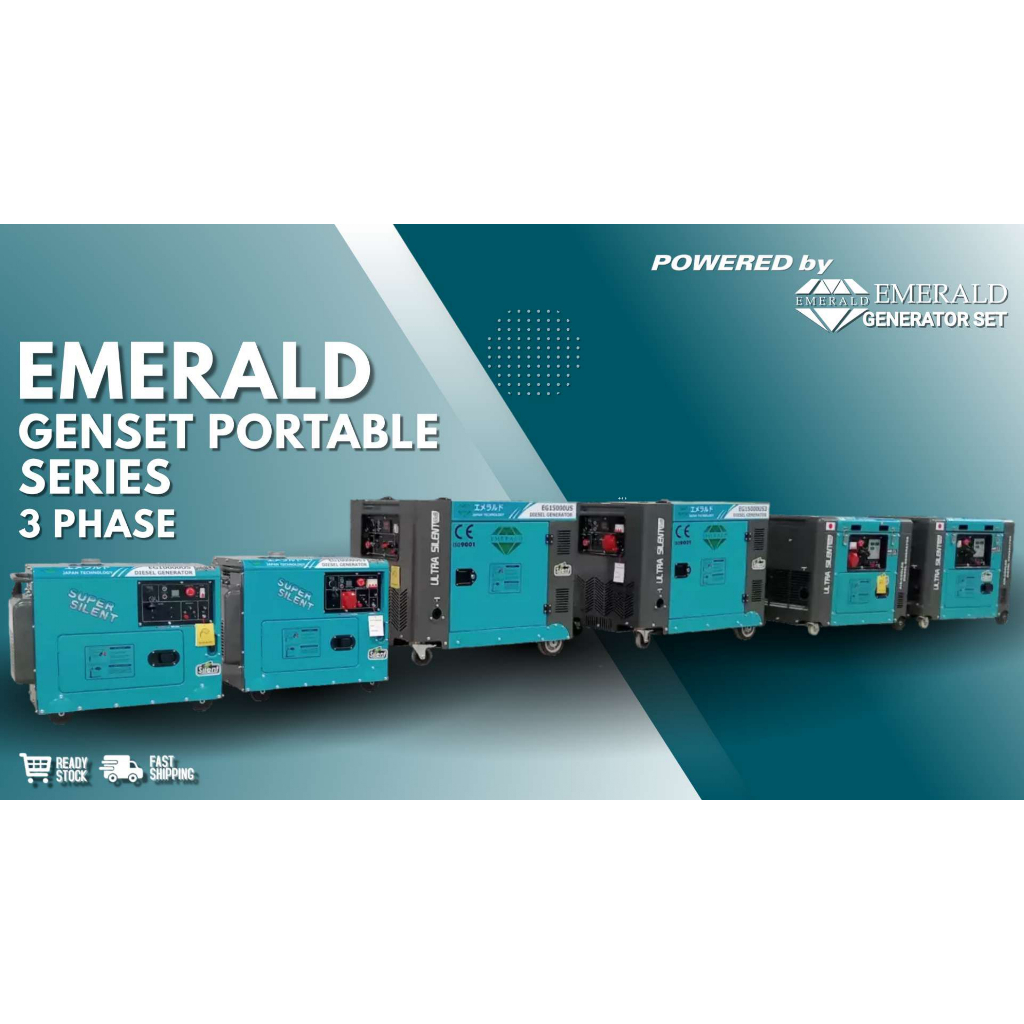 Jual Genset 7KVA EMERALD Silent Portable - 1 / 3 Phase | Shopee Indonesia