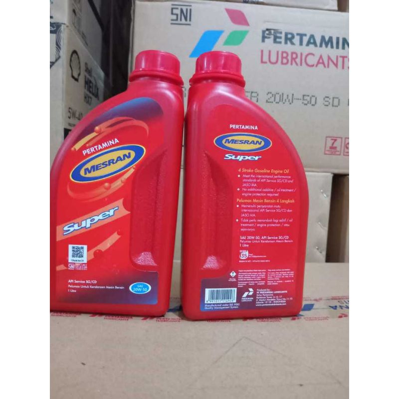 Jual (GROSIR) OLI PERTAMINA MESRAN SUPER 1L / 20W-50 / 1L X 20 BOTOL | Shopee Indonesia