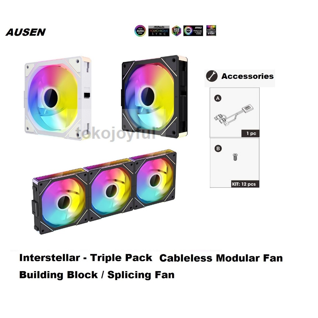 Jual Jungle Leopard Ausen Interstellar Prism Cableless Modular Fan ARGB ...