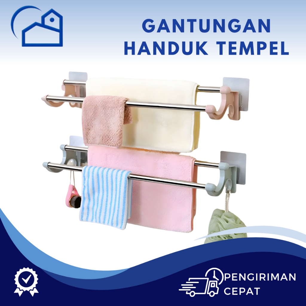 Jual Gantungan Handuk Tanpa Paku Hanger handuk / Jemuran Handuk ...