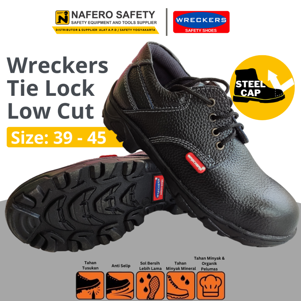 Jual Sepatu Safety Safety Boots Kulit Ujung Besi High Quality WRECKERS ...