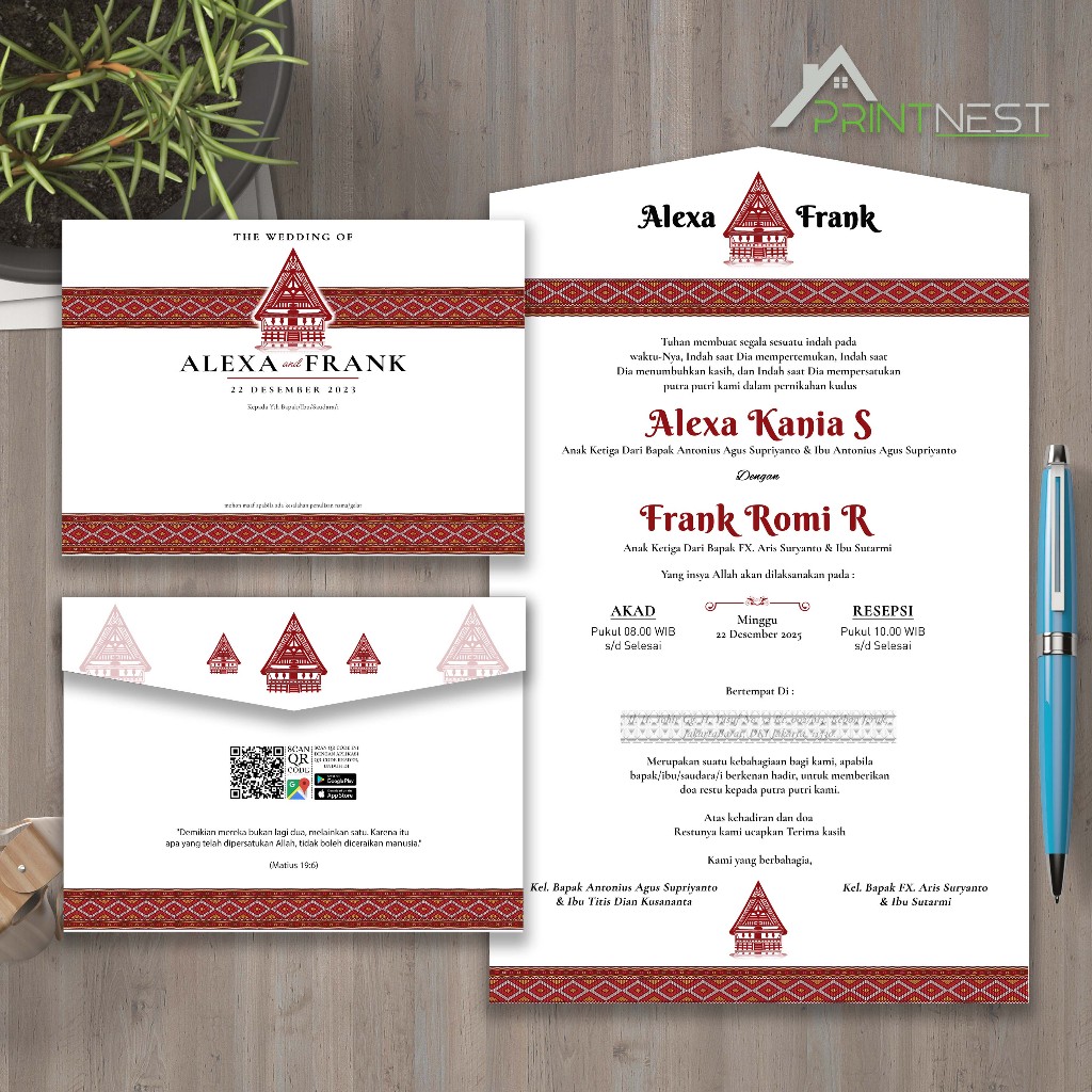 Jual Undangan Pernikahan Tema Batak Amplop Rustic Desain Terbaru ...