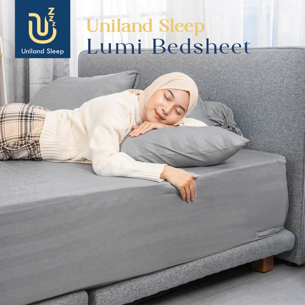 Jual Uniland Sleep Set Sprei Aesthetic - Lumi Fitted Bedsheet | Shopee ...
