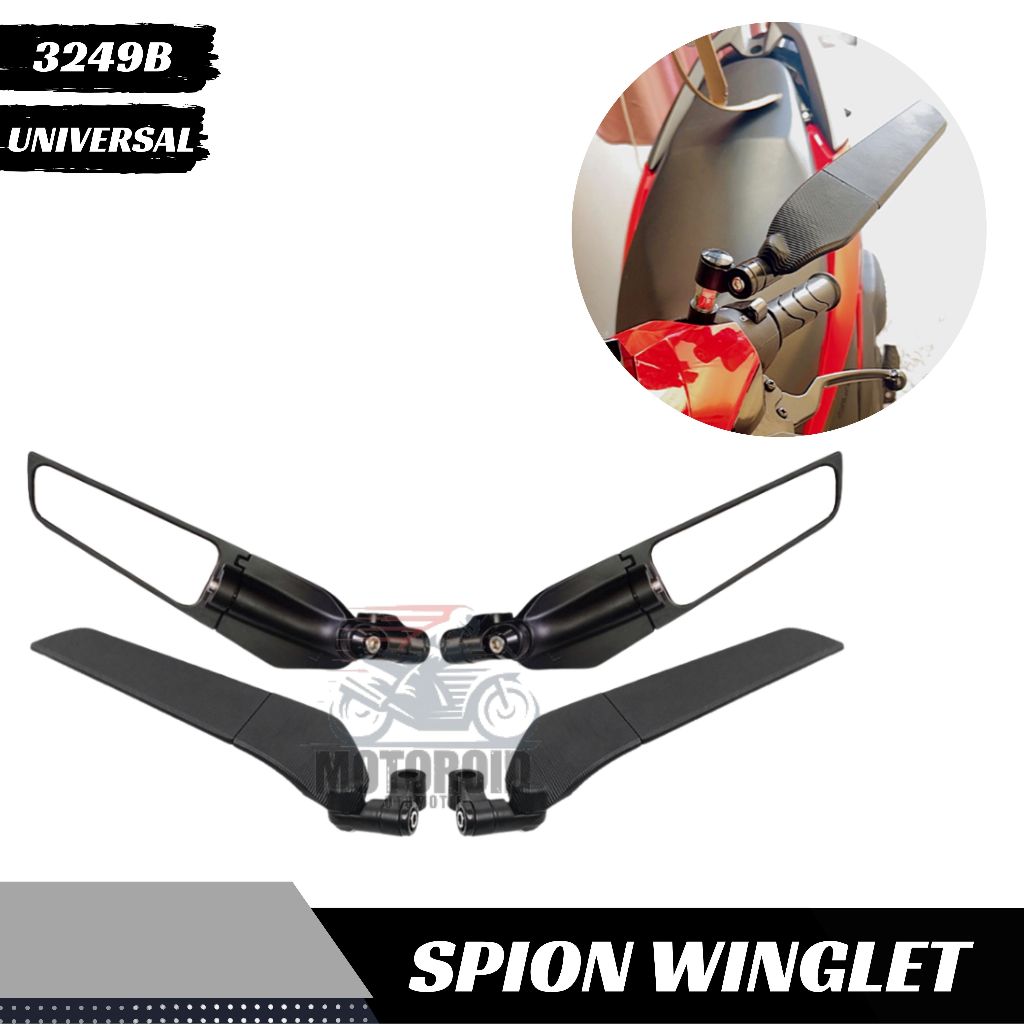 Jual Spion Winglet Tomok Hitam Rear Miror Drat Spion Matic Bebek ...