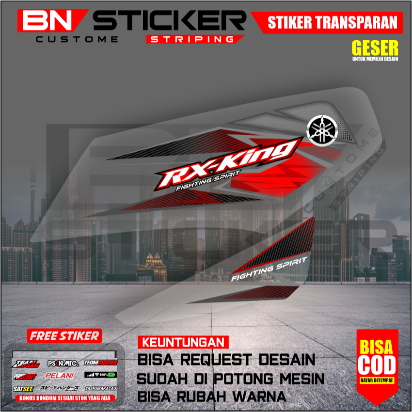 Jual STRIPING DECAL RX KING FACELIFT CUSTOM TRANSPARAN STRIPING RX KING ...