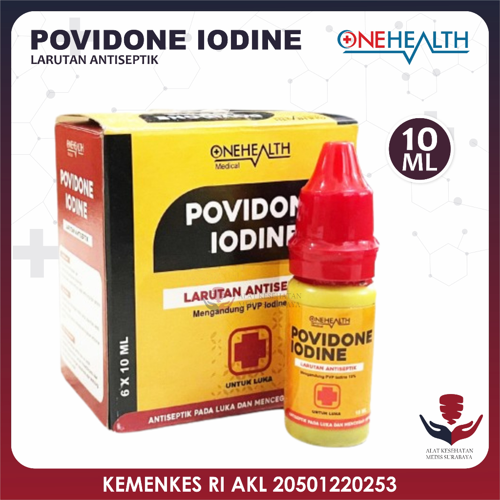 Jual OneHealth Povidone Iodine 10ml Atiseptic Antiseptik Obat Luka ...