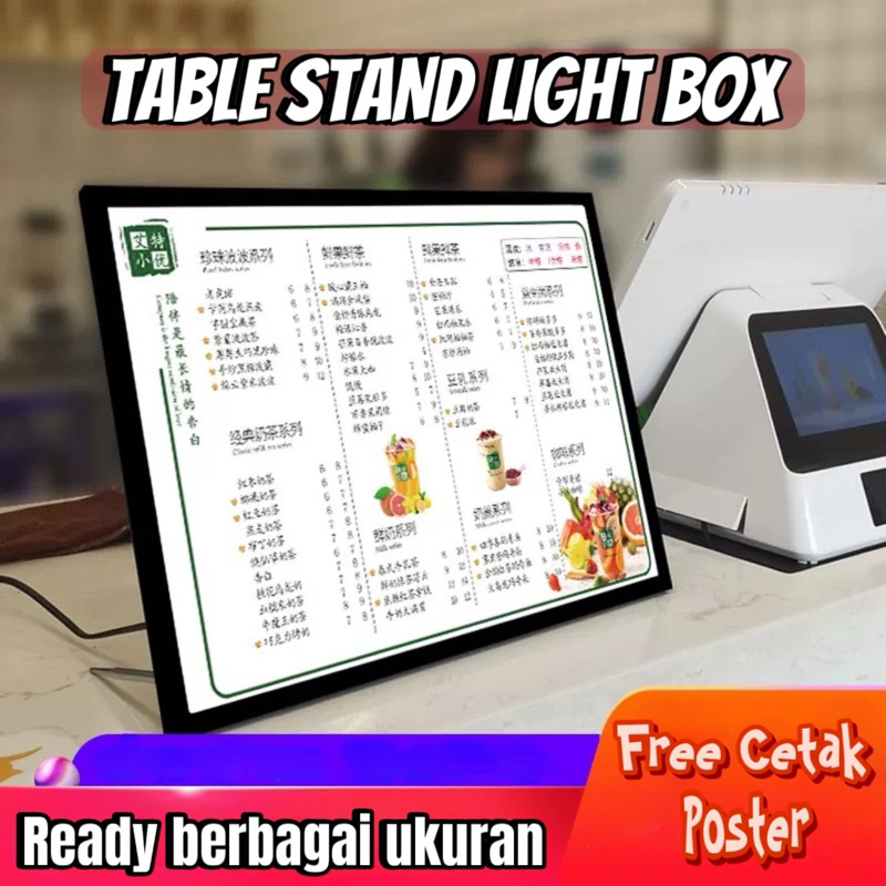 Jual COD INSTAN LED Table Stand Light Box/ Light Box Menu /Daftar Menu ...