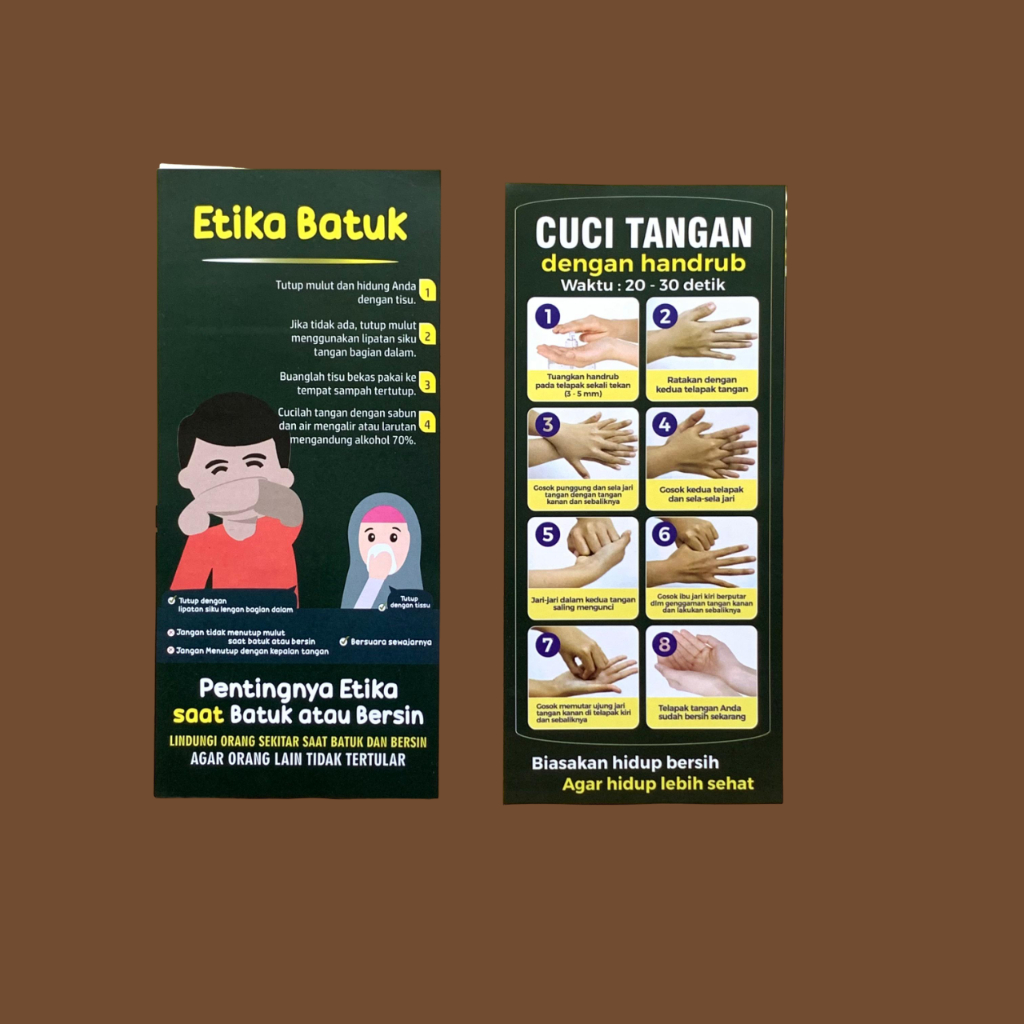 Jual Flyer Etika Batuk dan Bersin | Brosur Cuci Tangan dengan Handrub ...