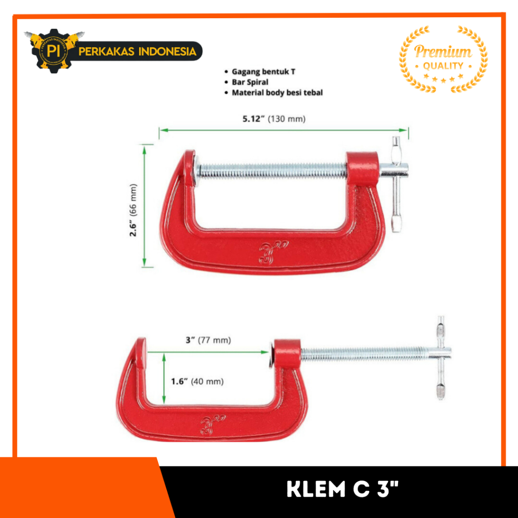 Jual Alat Press Penjepit Papan Kayu Catok kayu Klem C 3 Inch Heavy Duty ...