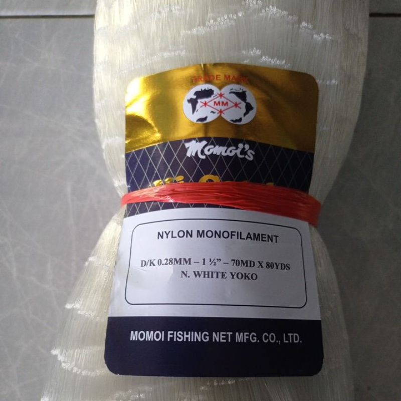 Jual Jaring ikan Momoi 0.28 1½ inchi 70md/80yds yoko jaring ikan bahan ...
