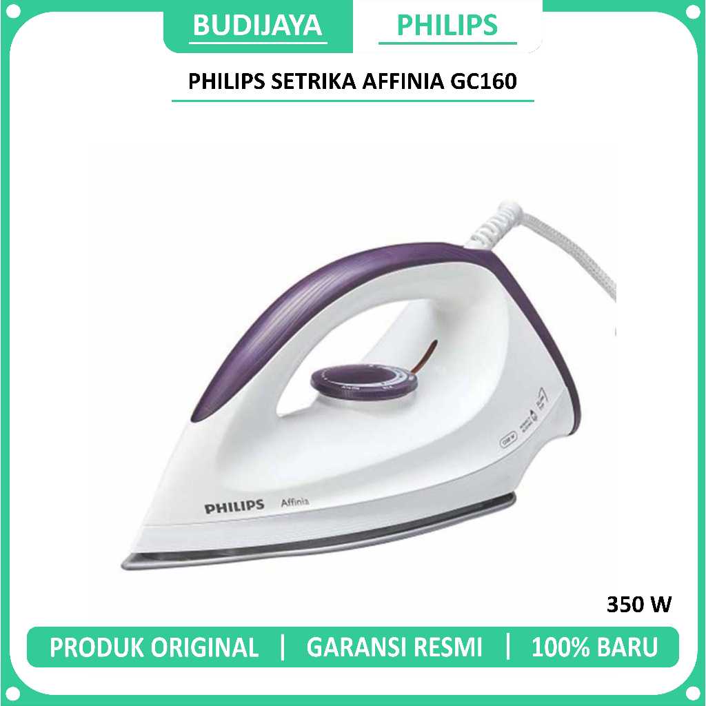 Jual Philips Setrika Kering Afinia GC160/27 Putih Ungu - Setrika ...