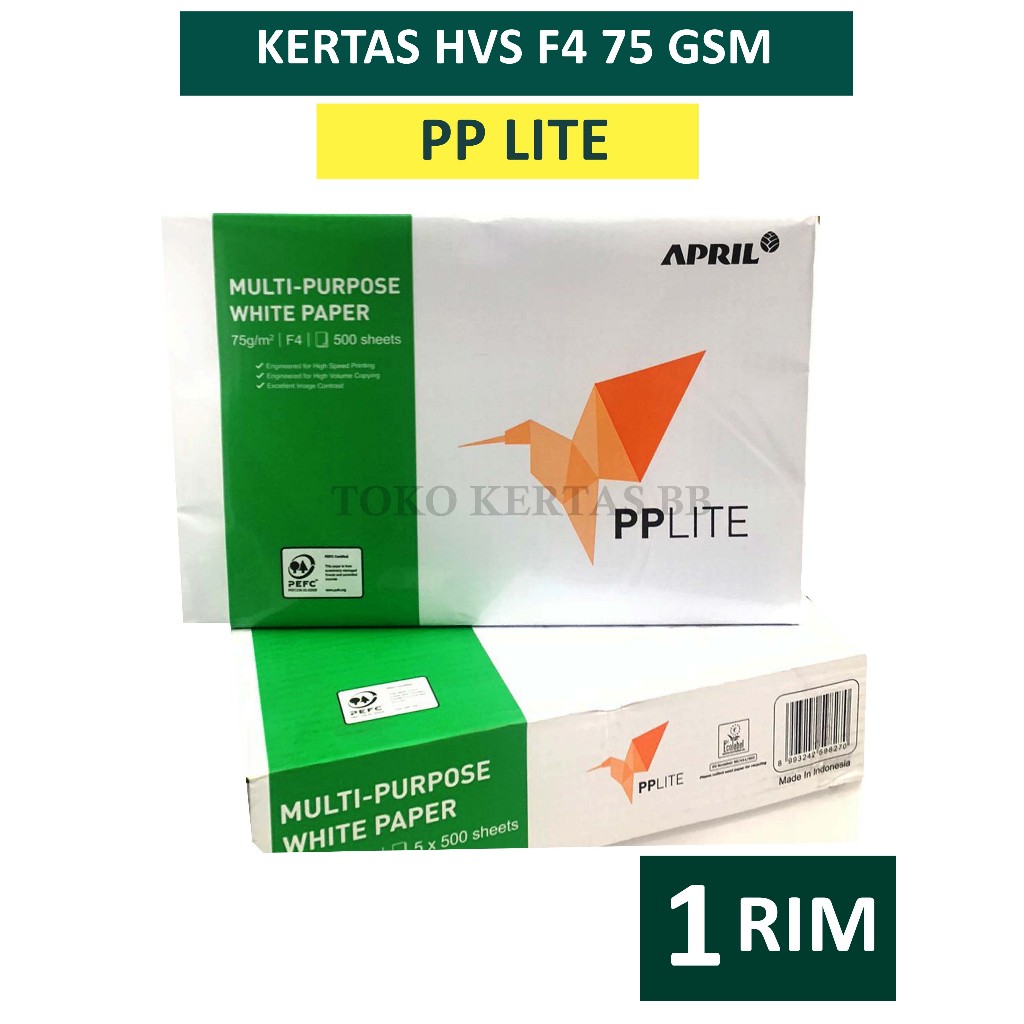 Jual Kertas HVS PP LITE 75 GSM Ukuran F4 , 1 RIM / 500 Lembar | Shopee ...