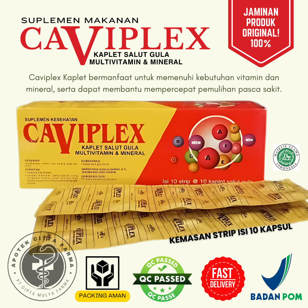 Jual Caviplex Tablet Daya Tahan Tubuh - Kemasan Strip isi 10 Tablet ...