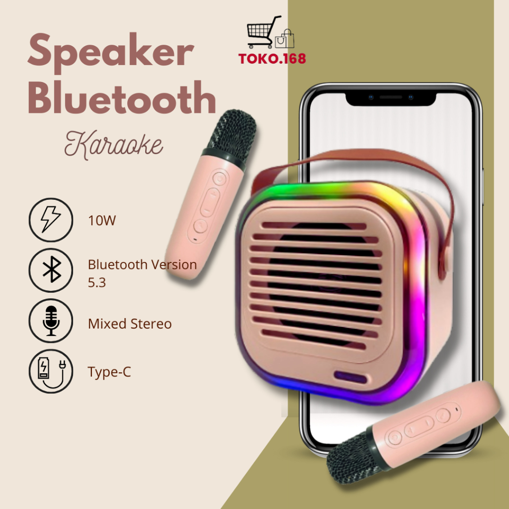 Jual Speaker Bluetooth Karaoke 2 Microphone Efek Bass Surround ...