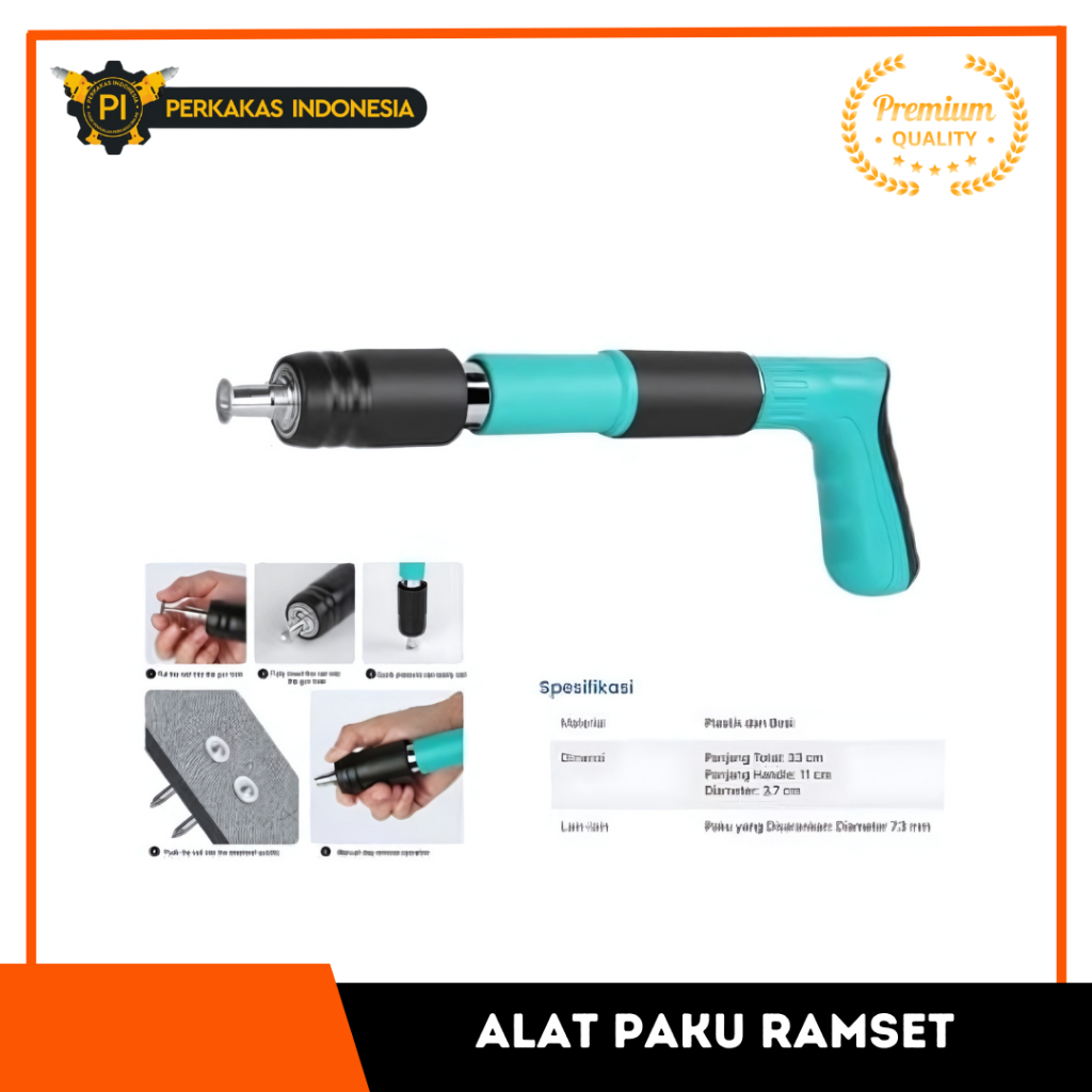 Jual Paku Tembak Rivet Beton Ramset 7,3mm Stampset Paku Tembok Besi Cor ...